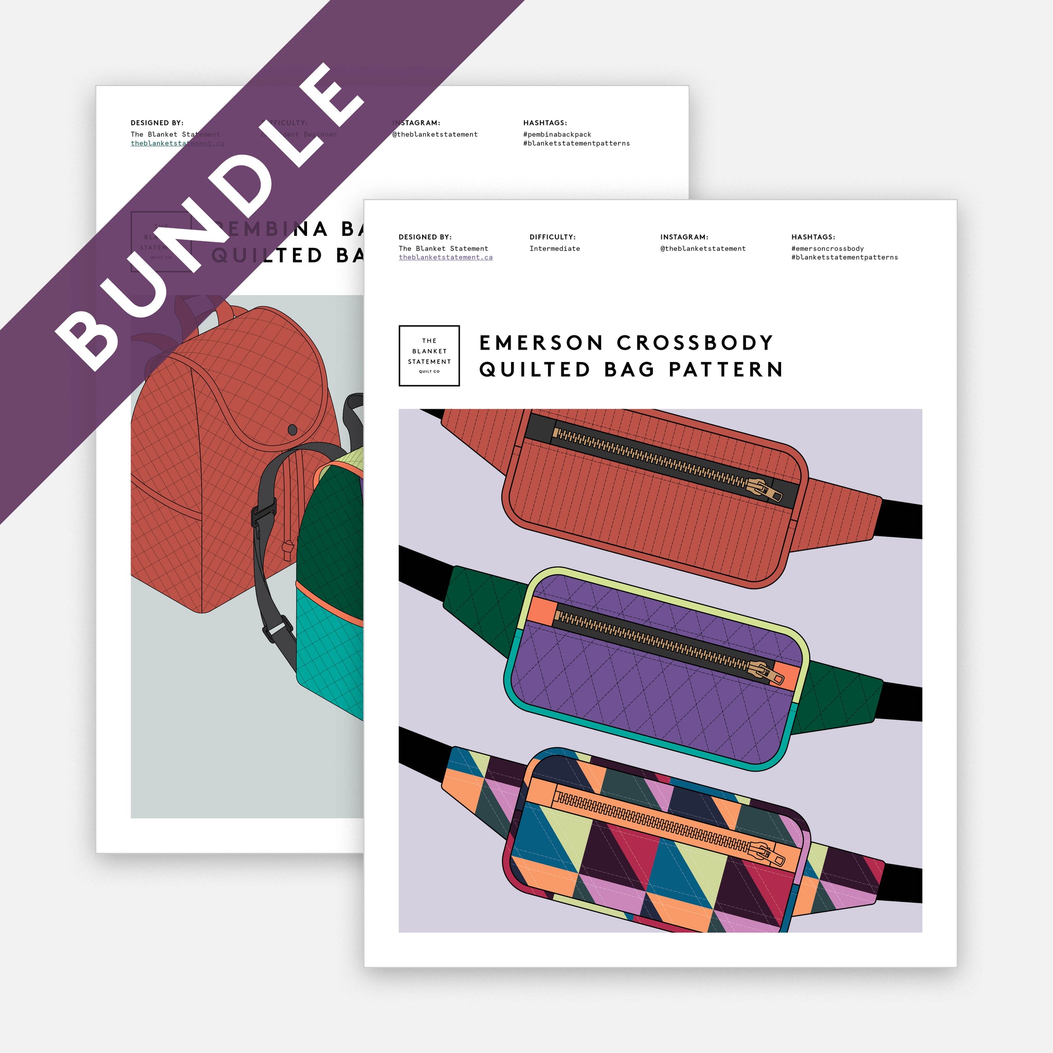 Emerson Crossbody & Pembina Backpack PDF Pattern Bundle – The Blanket ...